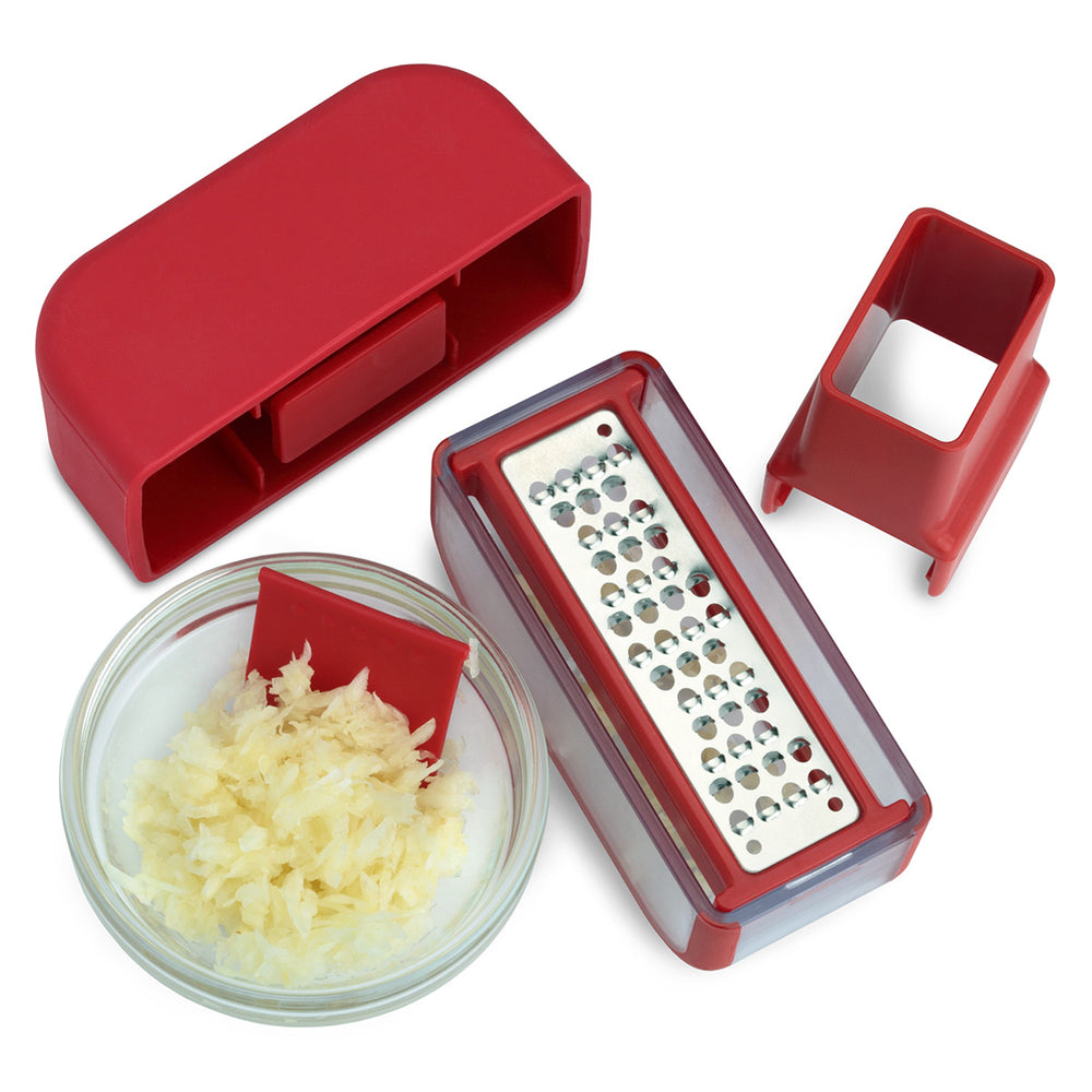 Red Microplane Garlic Cutter – Effortless Garlic Grating Tool ...