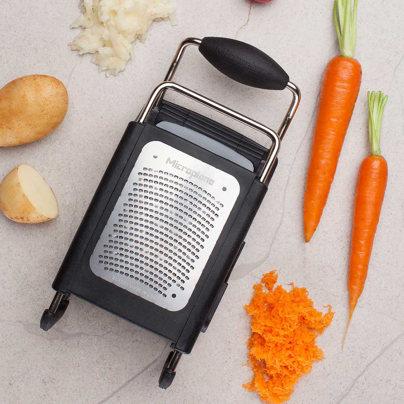 Microplane 4-Sided Box Grater – Ultra Coarse, Fine, Ribbon & Slicer Blades